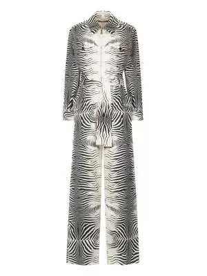Roberto Cavalli Zebra-print Jumpsuit - White