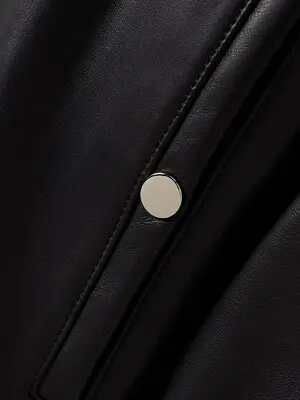 Nour Hammour Beck Oversized Leather Jacket - Black