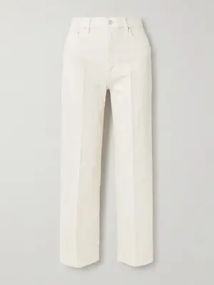 MOTHER The Rambler Zip Ankle Cropped Straight-leg Jeans