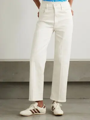 MOTHER The Rambler Zip Ankle Cropped Straight-leg Jeans