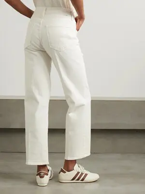 MOTHER The Rambler Zip Ankle Cropped Straight-leg Jeans