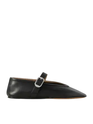 Le Monde Beryl Stella Leather Mary Jane Ballet Flats - Black