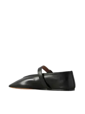 Le Monde Beryl Stella Leather Mary Jane Ballet Flats - Black