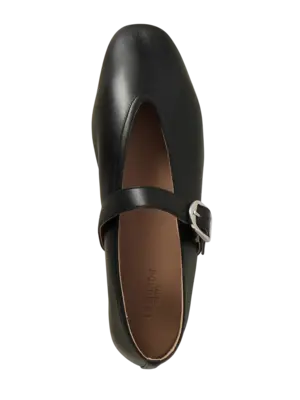 Le Monde Beryl Stella Leather Mary Jane Ballet Flats - Black