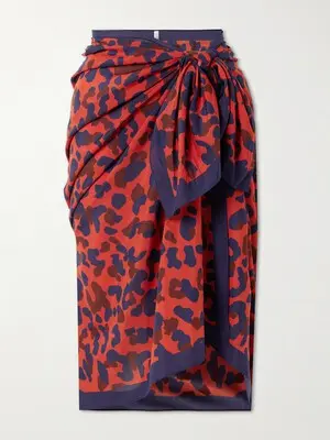 ERES Embrun Printed Cotton And Silk-blend Voile Pareo