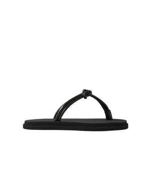 EMME PARSONS Knot Leather Flip Flops - Black
