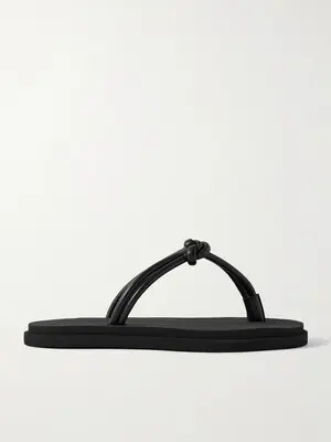 EMME PARSONS Knot Leather Flip Flops - Black