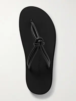 EMME PARSONS Knot Leather Flip Flops - Black
