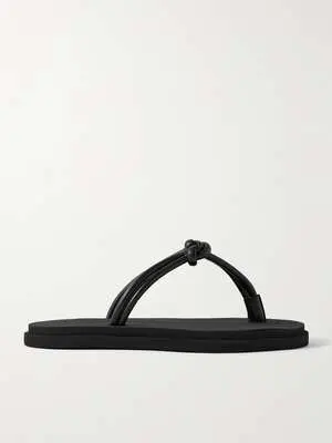 EMME PARSONS Knot Leather Flip Flops - Black