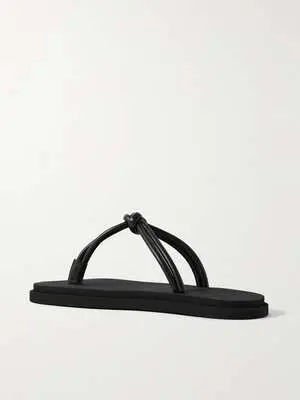 EMME PARSONS Knot Leather Flip Flops - Black