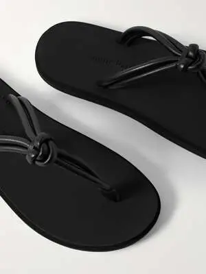 EMME PARSONS Knot Leather Flip Flops - Black