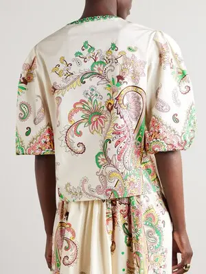 Etro Printed Cotton-poplin Blouse