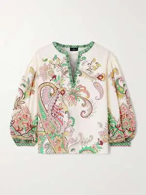 Etro Printed Cotton-poplin Blouse