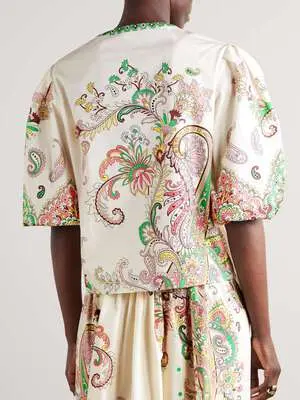 Etro Printed Cotton-poplin Blouse