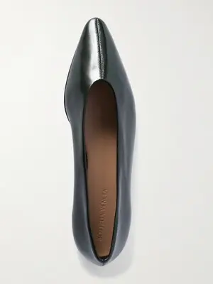 Bottega Veneta Sofia Glossed-leather Ballet Flats - Black