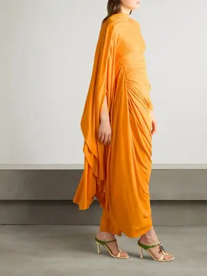 Bottega Veneta Draped Gathered Jersey Maxi Dress