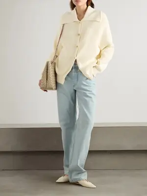 Bottega Veneta Ribbed Cotton Cardigan - Neutrals