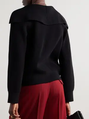 Bottega Veneta Ribbed Cotton-blend Sweater - Black