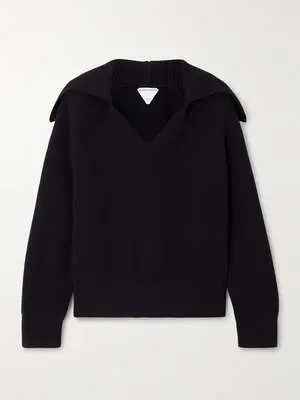 Bottega Veneta Ribbed Cotton-blend Sweater - Black