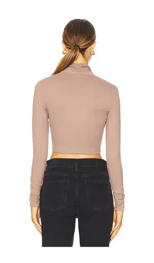 Susana Monaco Square Wire Long Sleeve Top - Brown