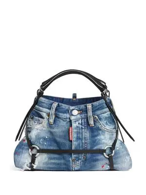 Dsquared2 Leather-trim Denim Tote Bag - Blue