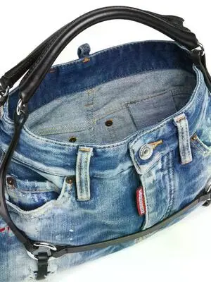 Dsquared2 Leather-trim Denim Tote Bag