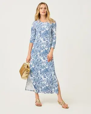 LILLY PULITZER Upf 50+ Deena Dress - Starlight Navy Zoology