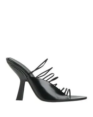 FERRAGAMO Lambskin And Calfskin Sandals - Black