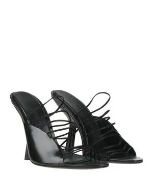 FERRAGAMO Lambskin And Calfskin Sandals - Black