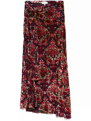 Rabanne Flocked-pattern Maxi Skirt