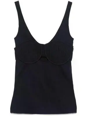 Patrizia Pepe Ribbed Bustier Top