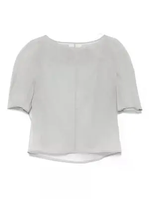 AMOMENTO Knotted-collar Blouse - Grey