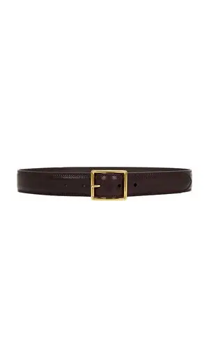 NILI LOTAN Gabriele Leather Belt - Espresso & Antique Gold Buckle