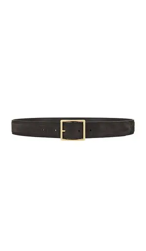 NILI LOTAN Gabriele Leather Belt - Espresso With Gold