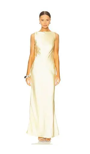 RUNAWAY THE LABEL Adair Maxi Dress - Lemon