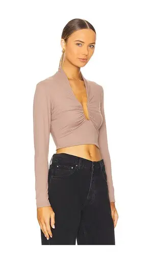 Susana Monaco Square Wire Long Sleeve Top