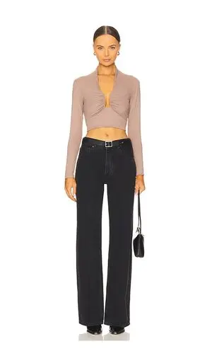 Susana Monaco Square Wire Long Sleeve Top