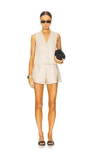 IVY OAK Tala Ann Linen Vest - Light Canvas