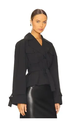 LAMARQUE Cropped Trenchcoat - Black