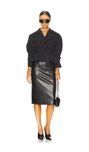 LAMARQUE Cropped Trenchcoat - Black