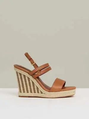 REISS Hailey Raffia Wedge Heeled Sandals