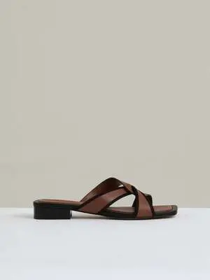 REISS Clara Leather Link-strap Sandals