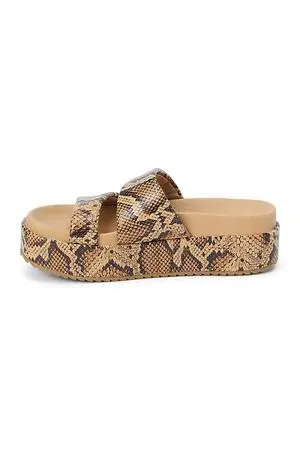 Matisse Blae Platform Slide Sandals - Brown Pattern