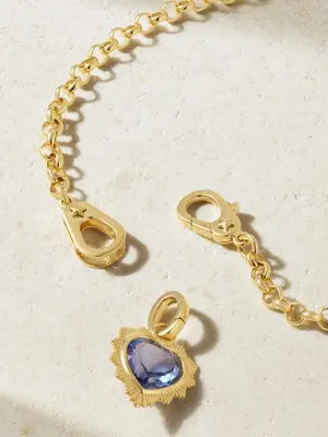 FOUNDRAE Heart 18-karat Tanzanite Pendant Necklace