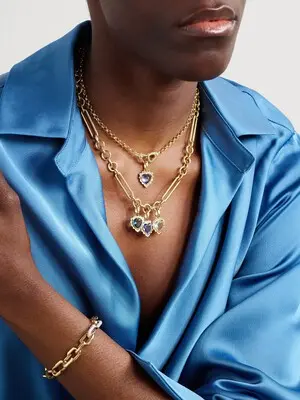 FOUNDRAE Heart 18-karat Tanzanite Pendant Necklace