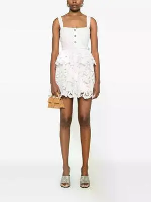 SELF-PORTRAIT Lace Tiered Mini Dress