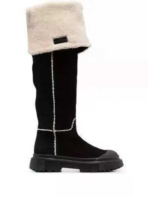 Hogan Shearling-detail Knee-high Boots