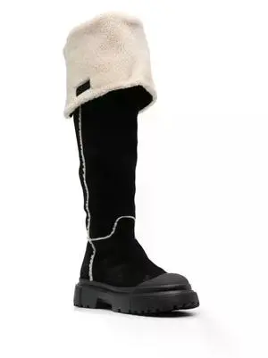 Hogan Shearling-detail Knee-high Boots