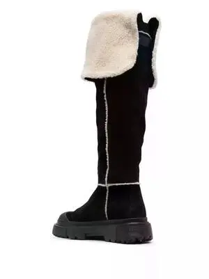 Hogan Shearling-detail Knee-high Boots