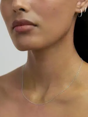 Monica Vinader 14kt White Gold Super Fine Chain Necklace - Silver
